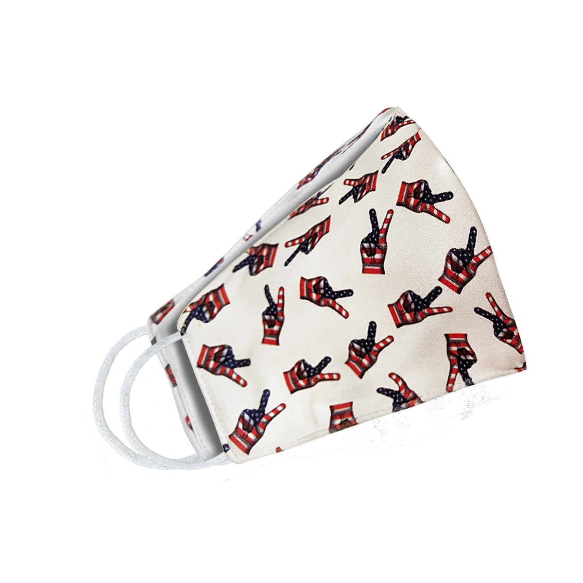 USA Peace Sign Fingers Face Mask | MASK BY DESIGN